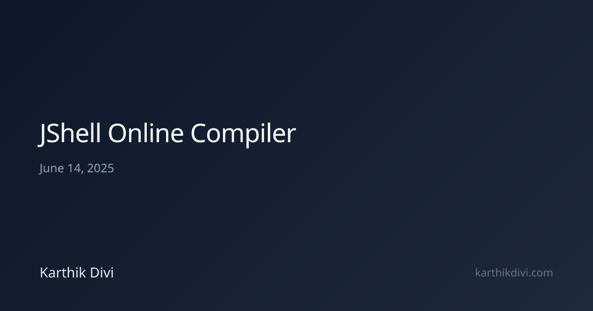 JShell Online Compiler | Karthik Divi